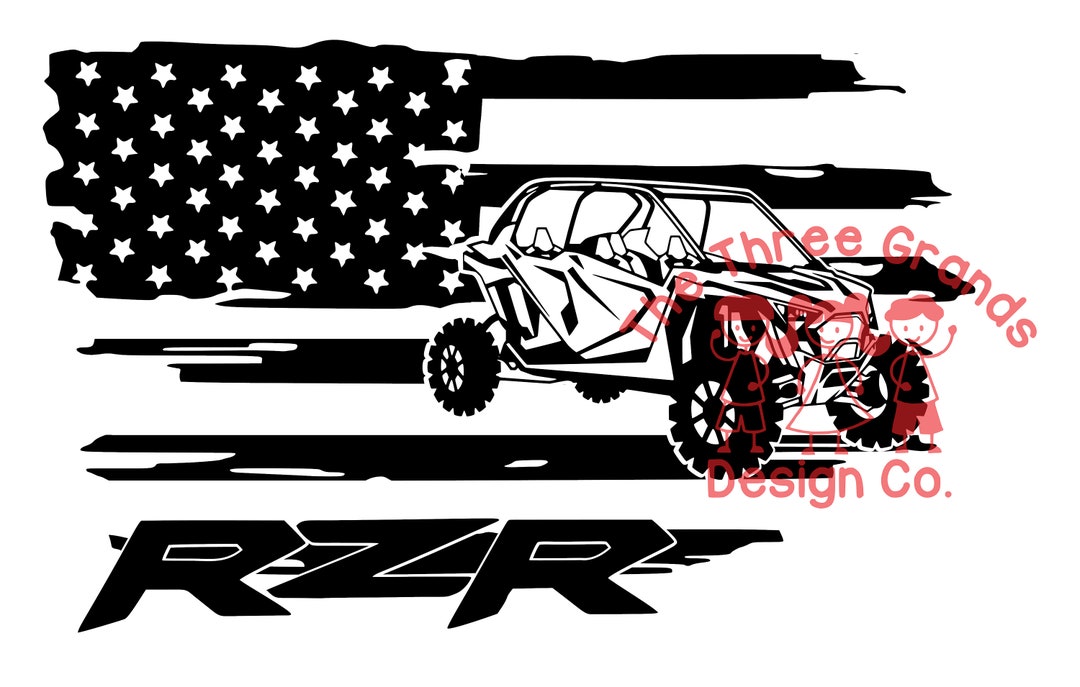 RZR PRO Xp4 Distressed Flag | Side by Side | Sxs | SVG Cutting File for ...