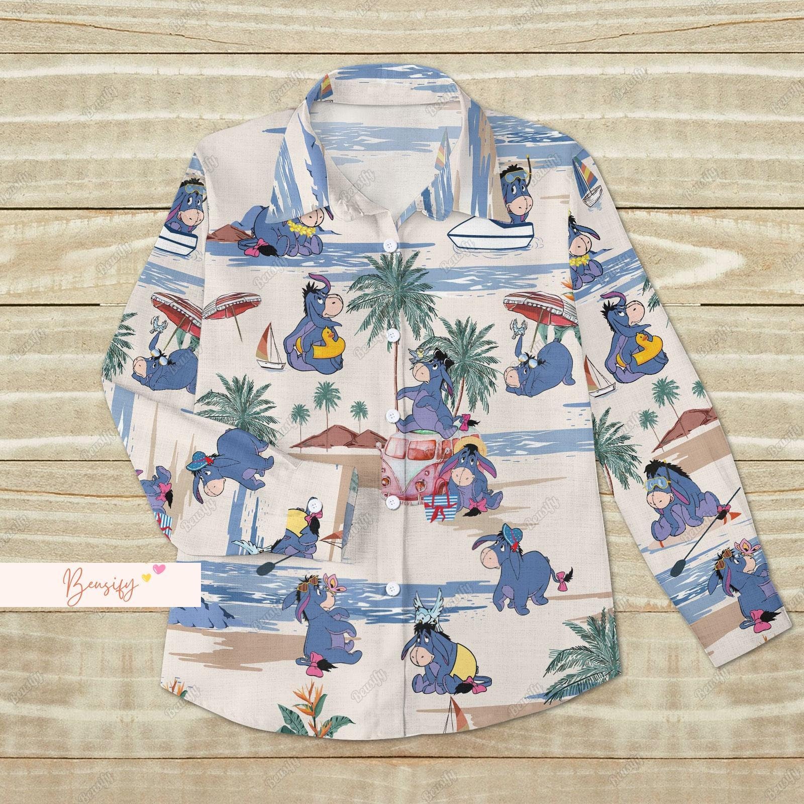 Eeyore Linen Shirt, Eeyore Casual Shirt, Eeyore Women Blouses, Disney ...