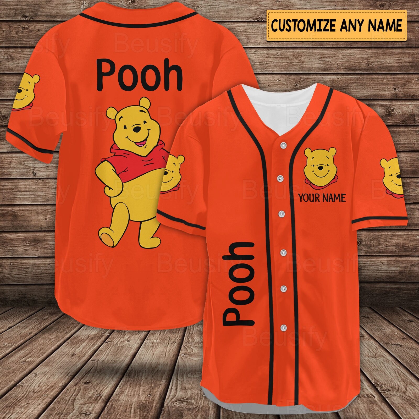 Winnie Pooh Baseball Jersey Pooh Bear Shirt Pooh Jersey - Etsy