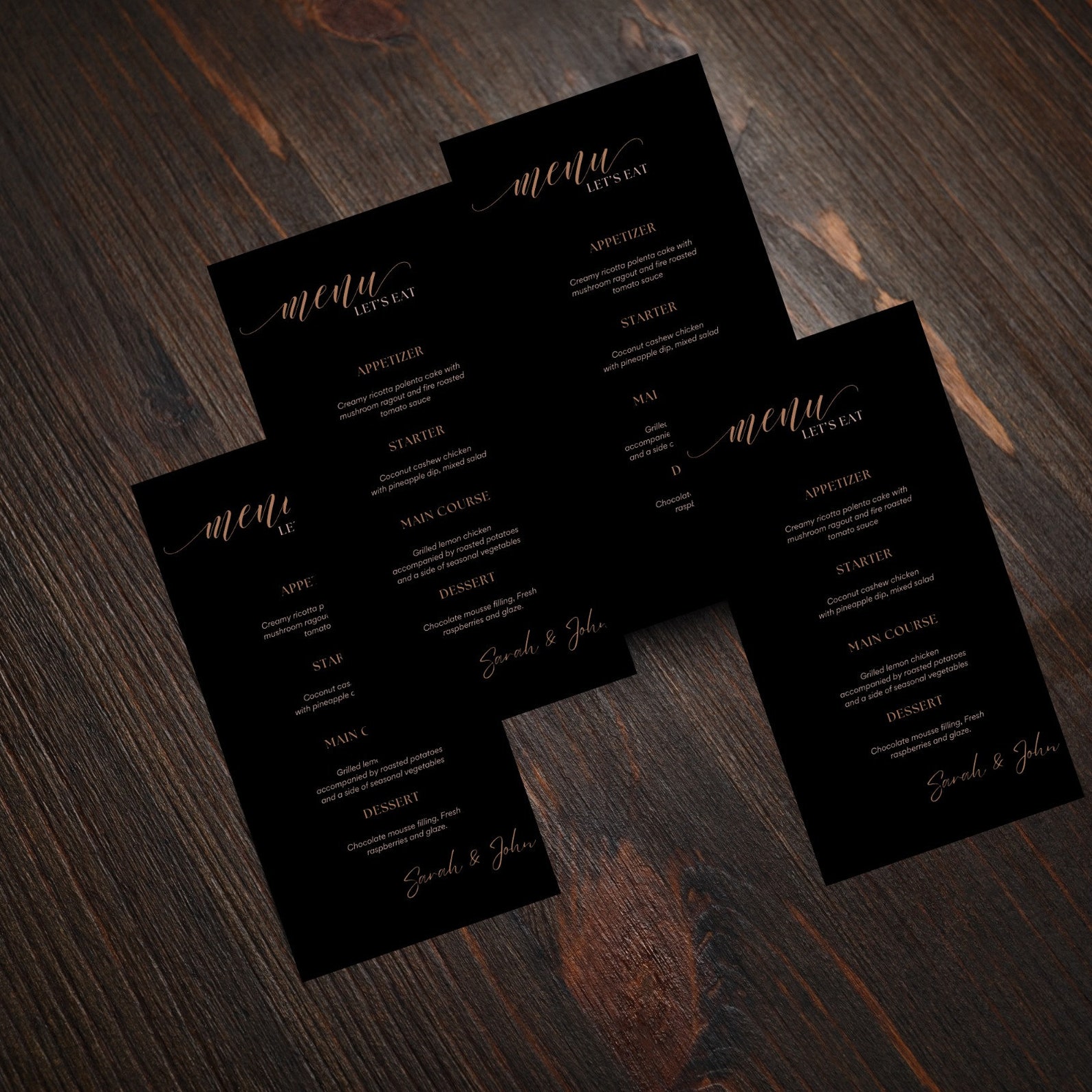 DIY Editable Tall Menu Wedding Dinner Card ,minimalist Table Menu Card ...