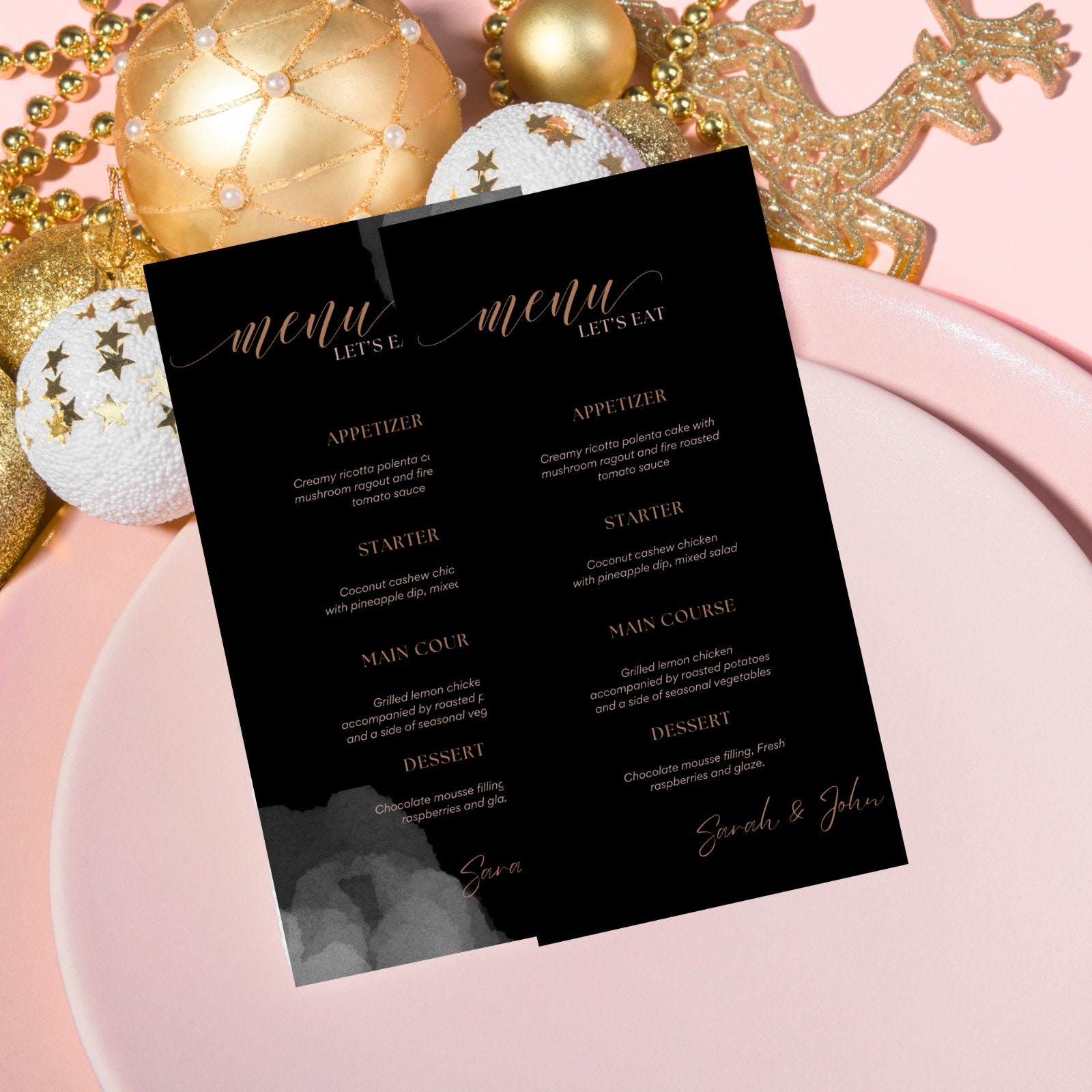 DIY Editable Tall Menu Wedding Dinner Card ,minimalist Table Menu Card ...