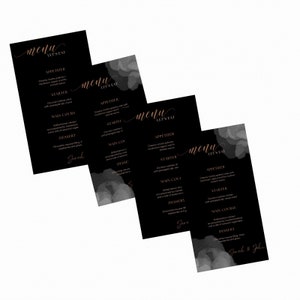 DIY Editable Tall Menu Wedding Dinner Card ,minimalist Table Menu Card ...