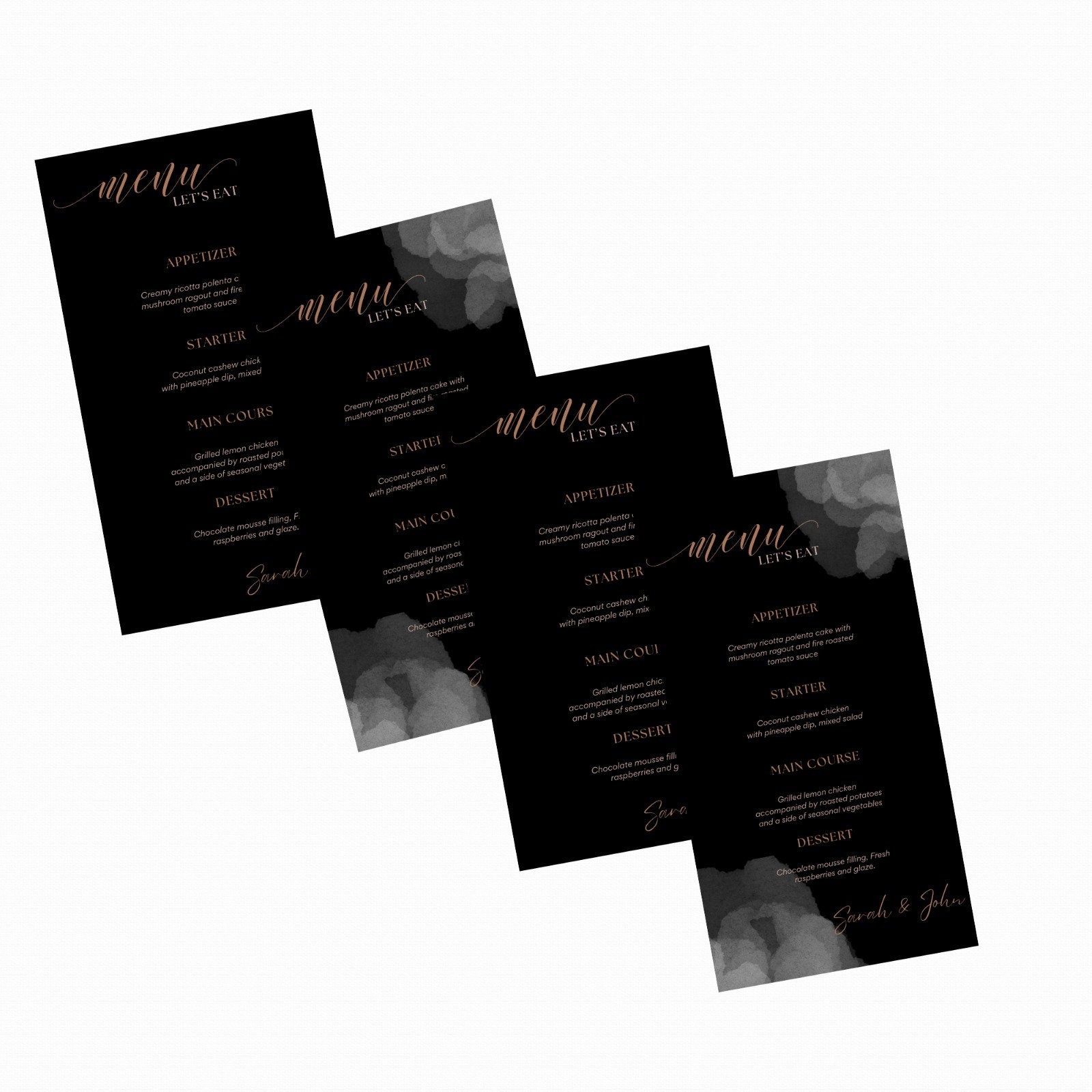 DIY Editable Tall Menu Wedding Dinner Card ,minimalist Table Menu Card ...