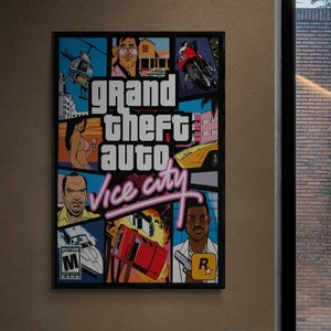 GTA Vice City Poster Wall Art Printed & Shipped - Etsy