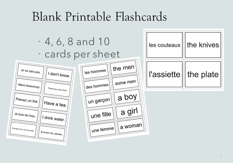 Blank Printable Flashcards - Etsy