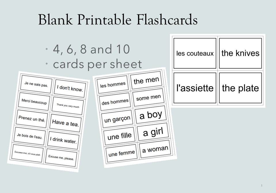 Blank Printable Flashcards - Etsy