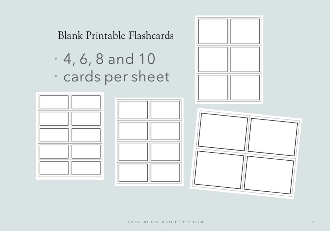 Blank Printable Flashcards - Etsy