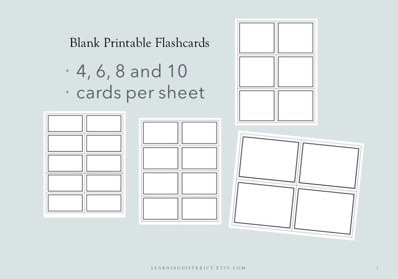 Blank Printable Flashcards - Etsy