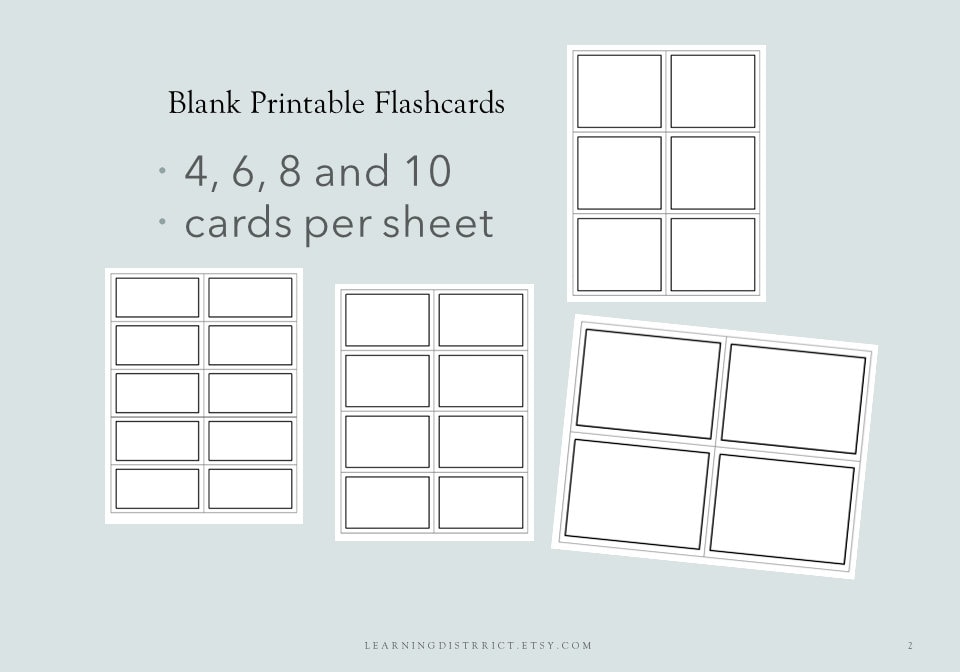 Blank Printable Flashcards - Etsy