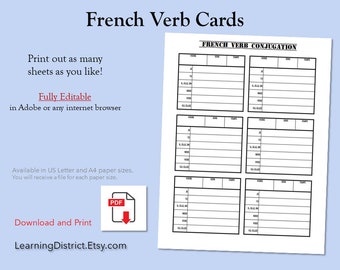 French Language Verb Conjugation Practice Worksheets Printable La ...