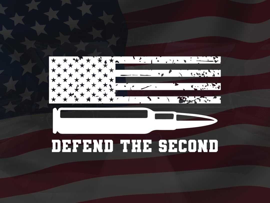 DEFEND THE SECOND Patriotic American Flag Decal Custom Colors and Sizes ...
