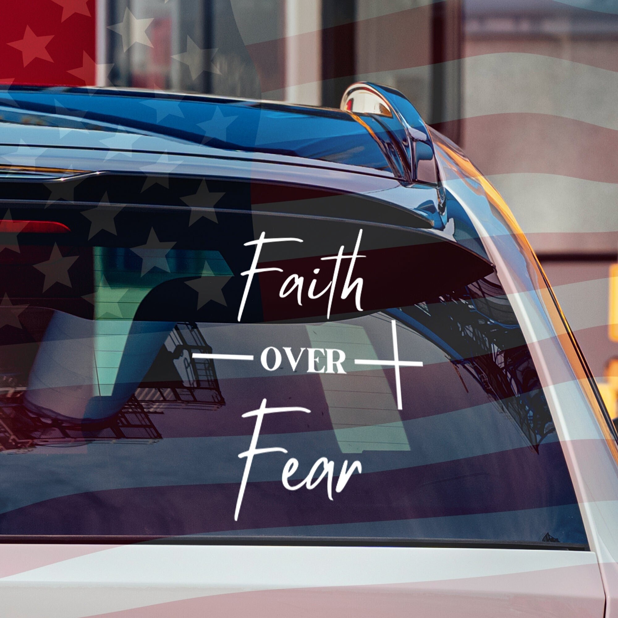 Faith Over Fear Vinyl Decal Motivational Religious Car Vinyl Window ...