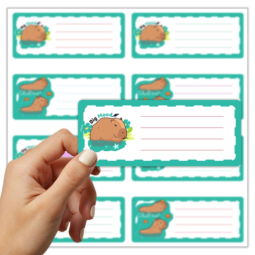 Stickers for Notebooks, Books, Capybaras, Cute Patterns - Etsy