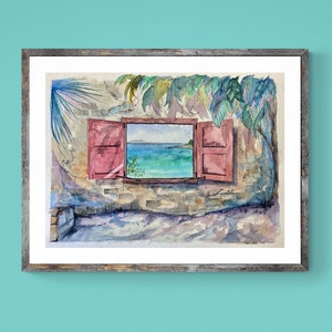 Cinnamon Bay Ruins Art Print: St. John USVI Watercolor, Coastal Decor ...