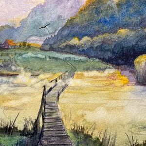 New England Farm Landscape in Spring Original Watercolor Giclée Prints ...