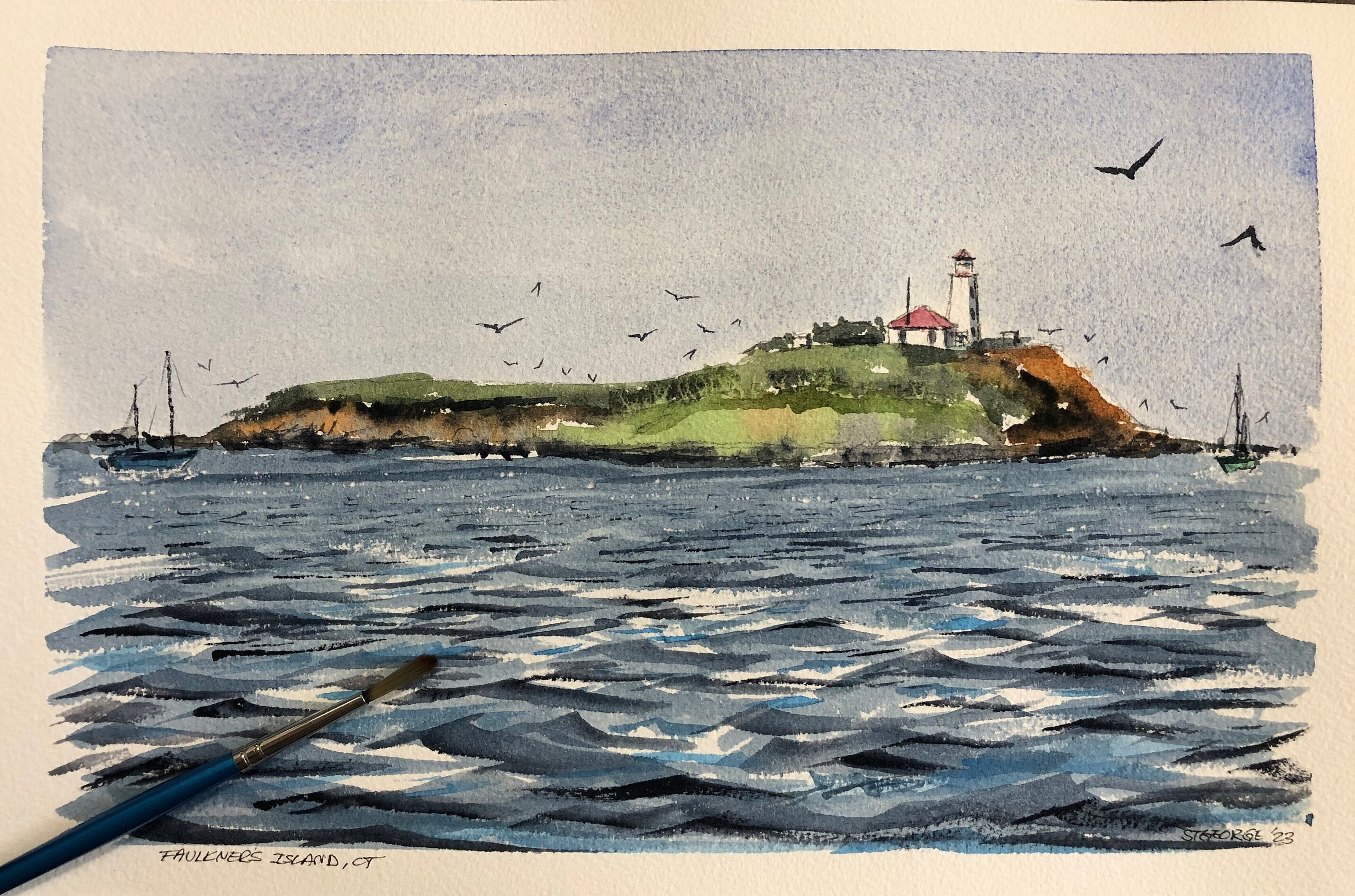 Faulkner's Island Lighthouse in Long Island Sound - Etsy