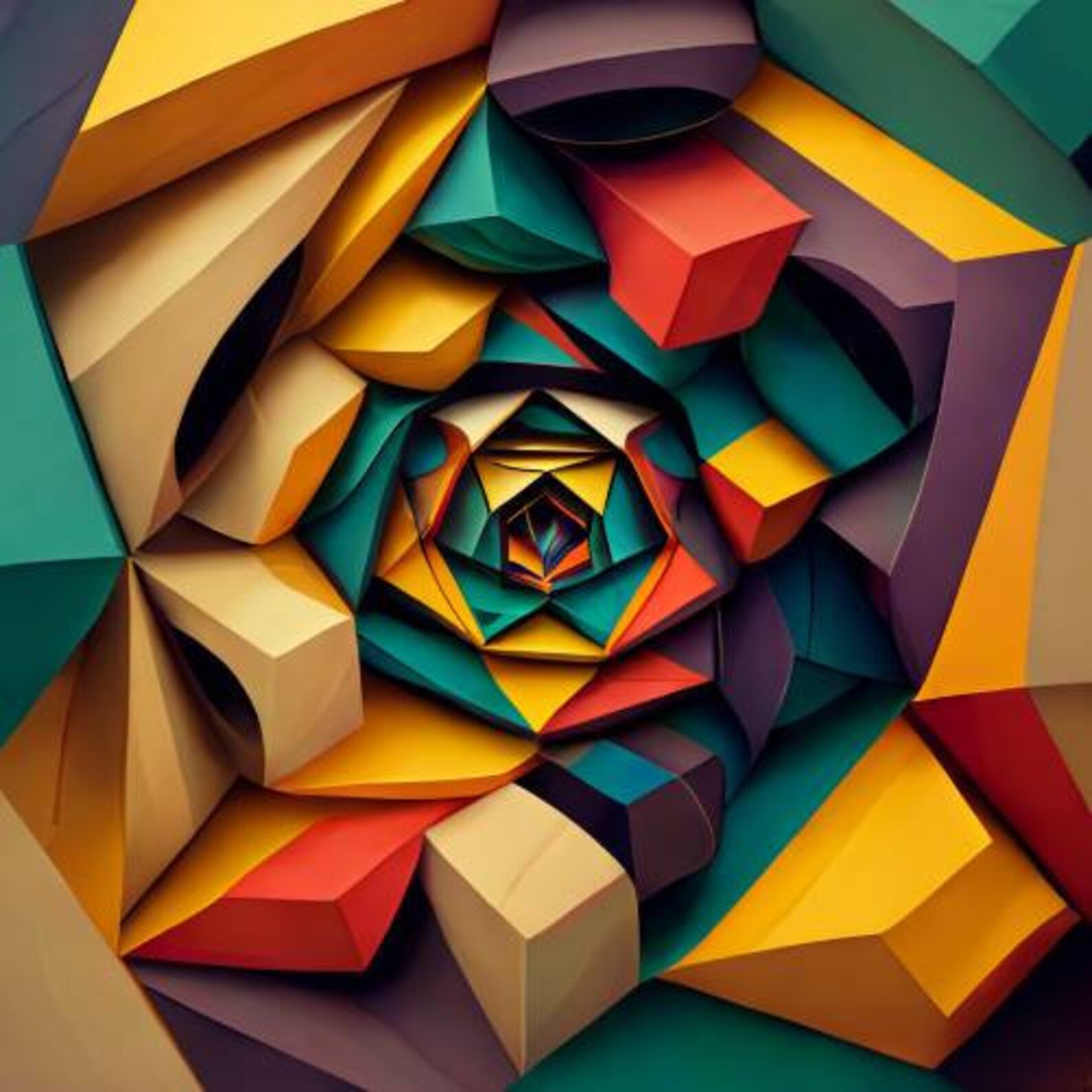 Abstract Geo Painting Full of Colour Printable Art - Etsy