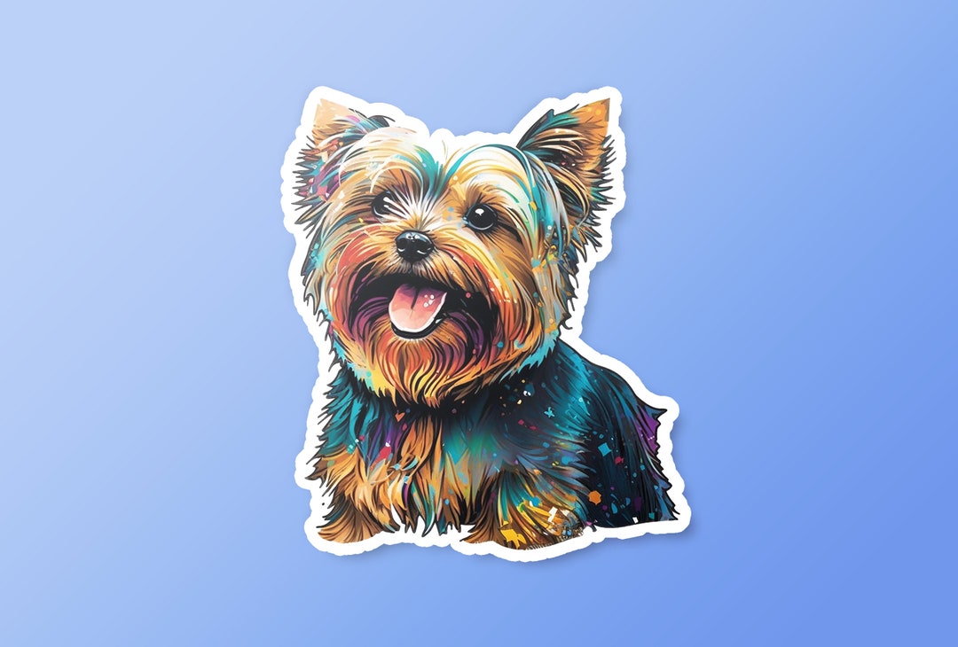 Yorkie Vinyl Sticker, Puppy Sticker Cute Dog Sticker Yorkie Decal ...