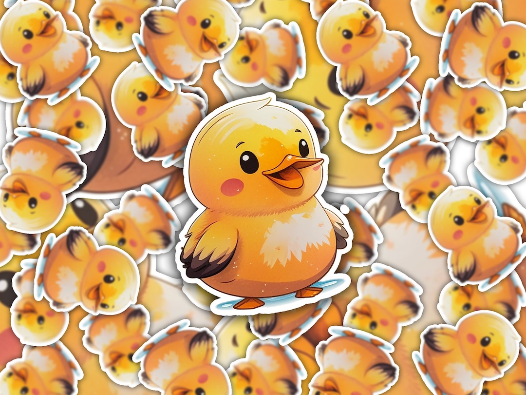 Cute Duck Sticker, Yellow Duck Vinyl Sticker, Rubber Duck Sticker ...