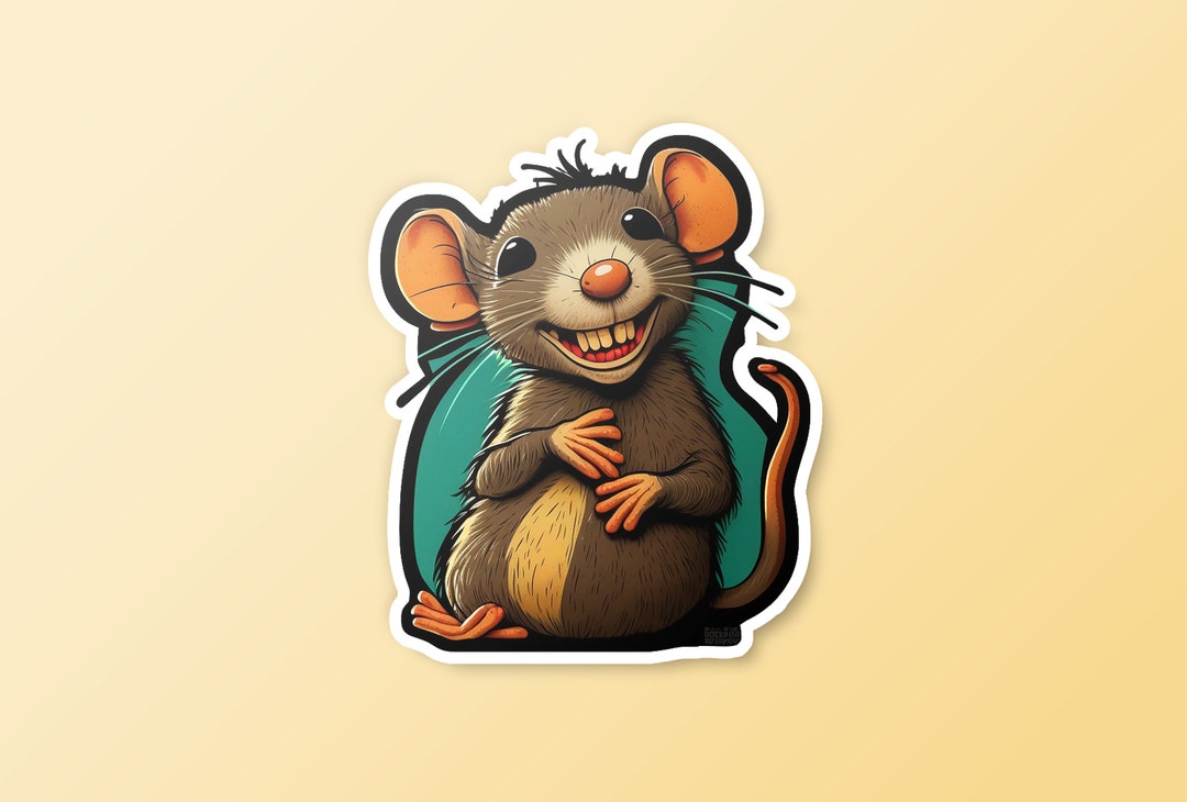 Friendly Rat Sticker, Cute Rat Decal, Little Rat Sticker Rodent Laptop ...