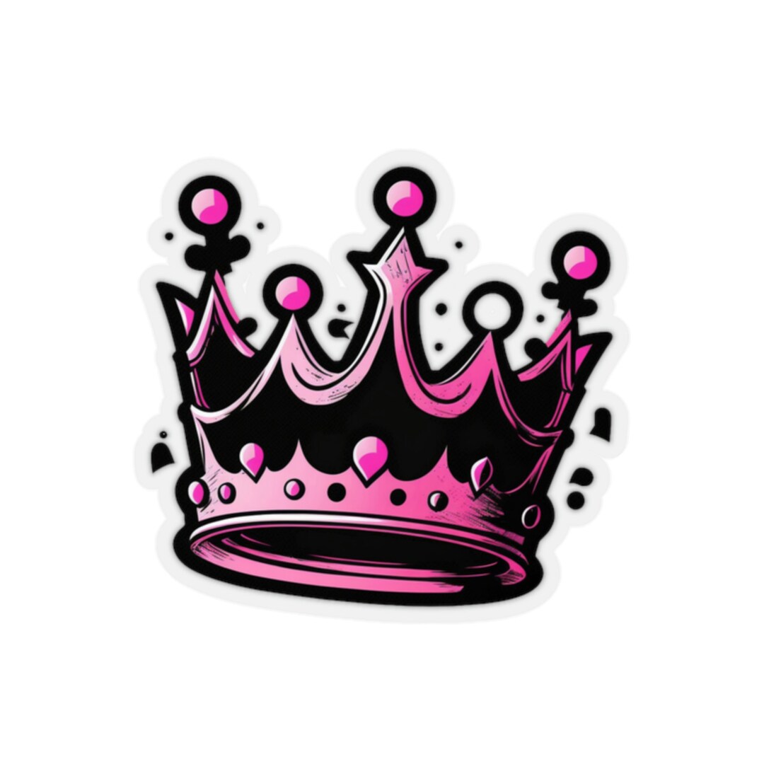 Pink and Black Crown Sticker Vinyl Stickersmini Crown - Etsy