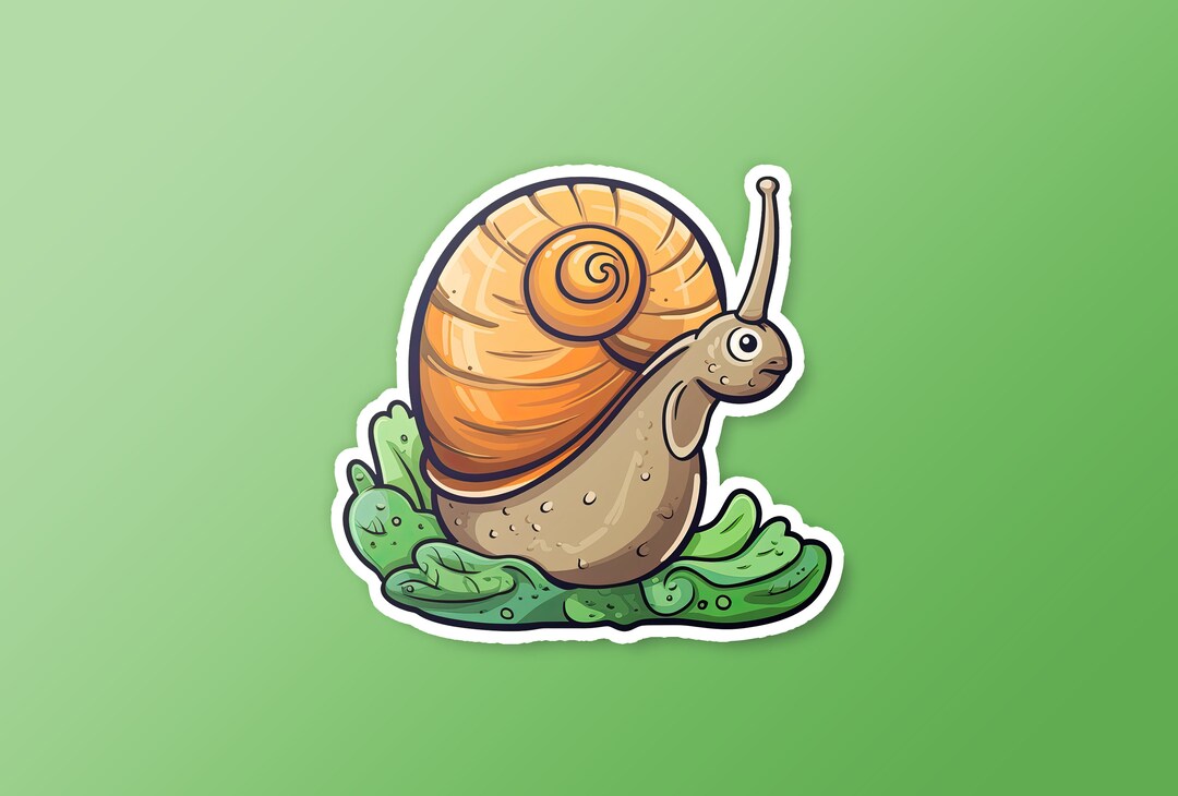 Cute Snail Kiss-cut Vinyl Decal Colorful Snail Sticker Cartoon Snail ...
