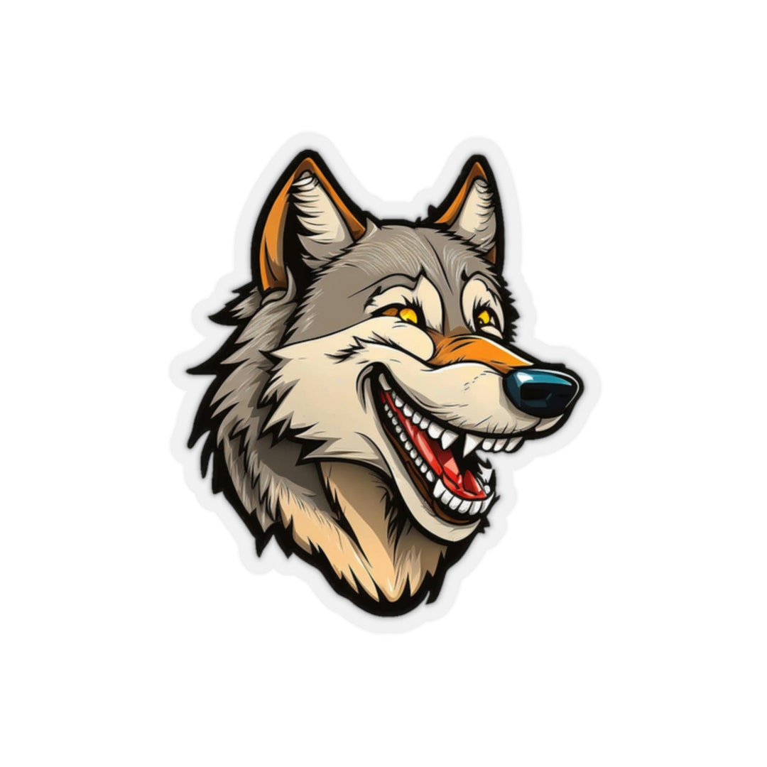 Wolf Cartoon Sticker Wolf Laptop Sticker Lone Wolf Sticker - Etsy