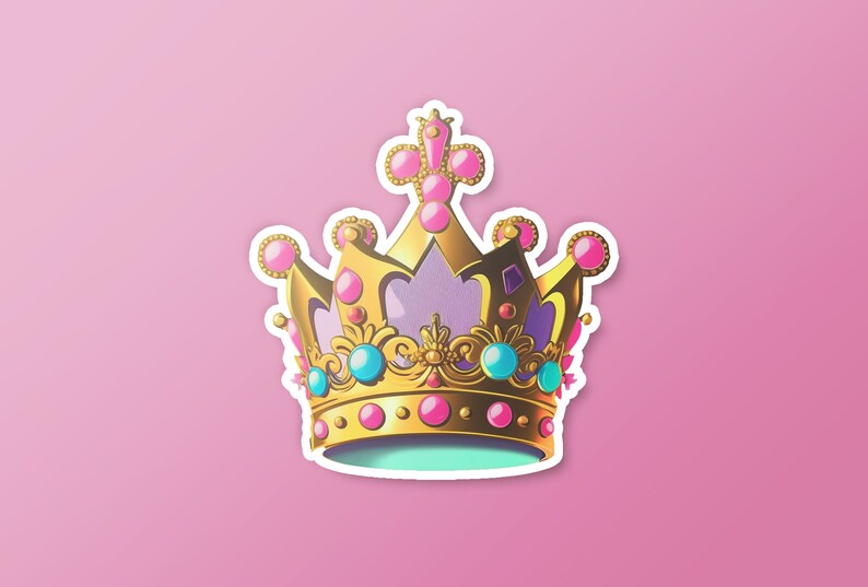 Princess Crown Sticker, Vinyl Stickers, Mini Crown Stickers, Cute Crown ...