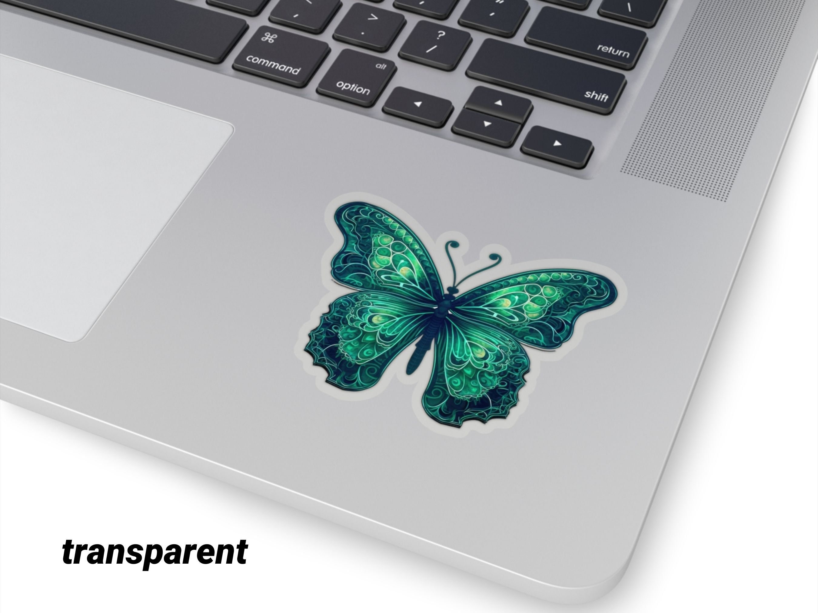 Emerald Green Butterfly Sticker, Colorful Butterfly Vinyl Sticker ...