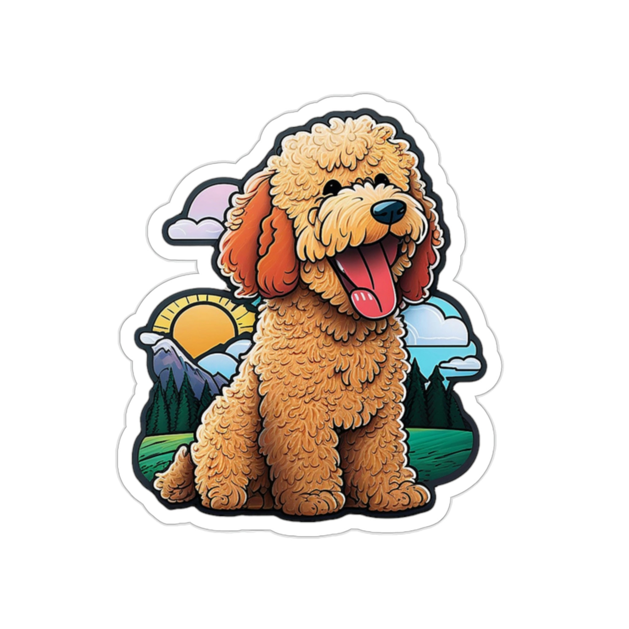 Cute Golden Doodle Sticker Vinyl Sticker Dog Laptop Sticker - Etsy
