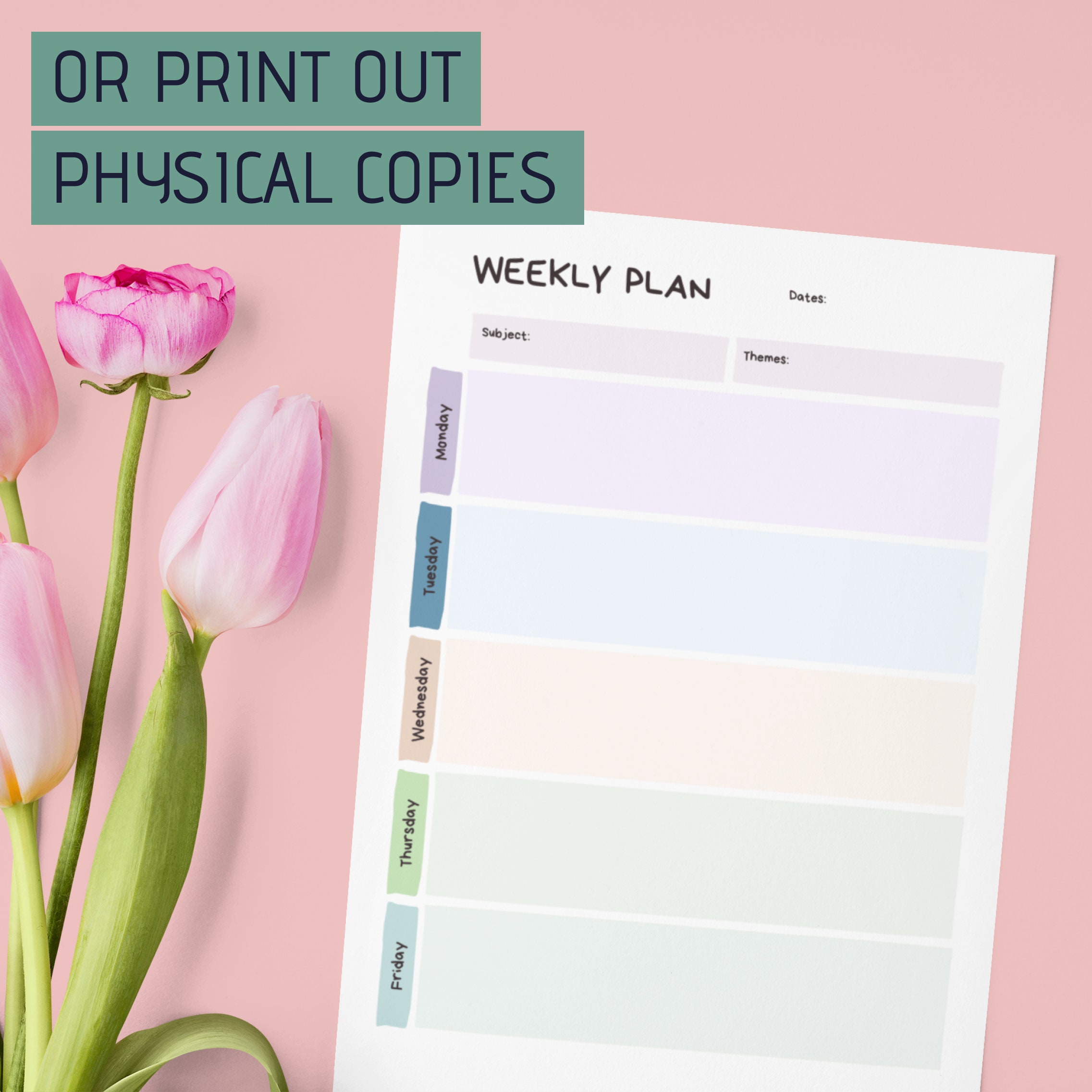 Monthly, Weekly & Daily Lesson Plan Template Set - Digital and Physical ...