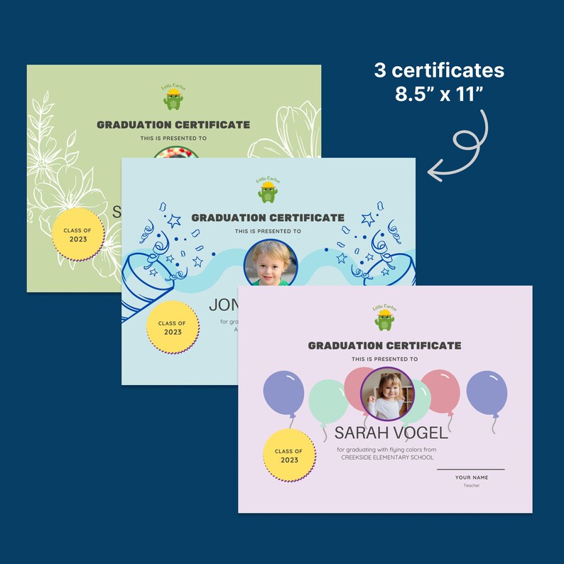 3-in-1 Editable Preschool Diploma, Certificate, Graduation Celebration ...