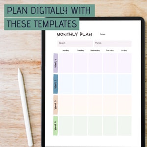 Monthly, Weekly & Daily Lesson Plan Template Set - Digital and Physical ...
