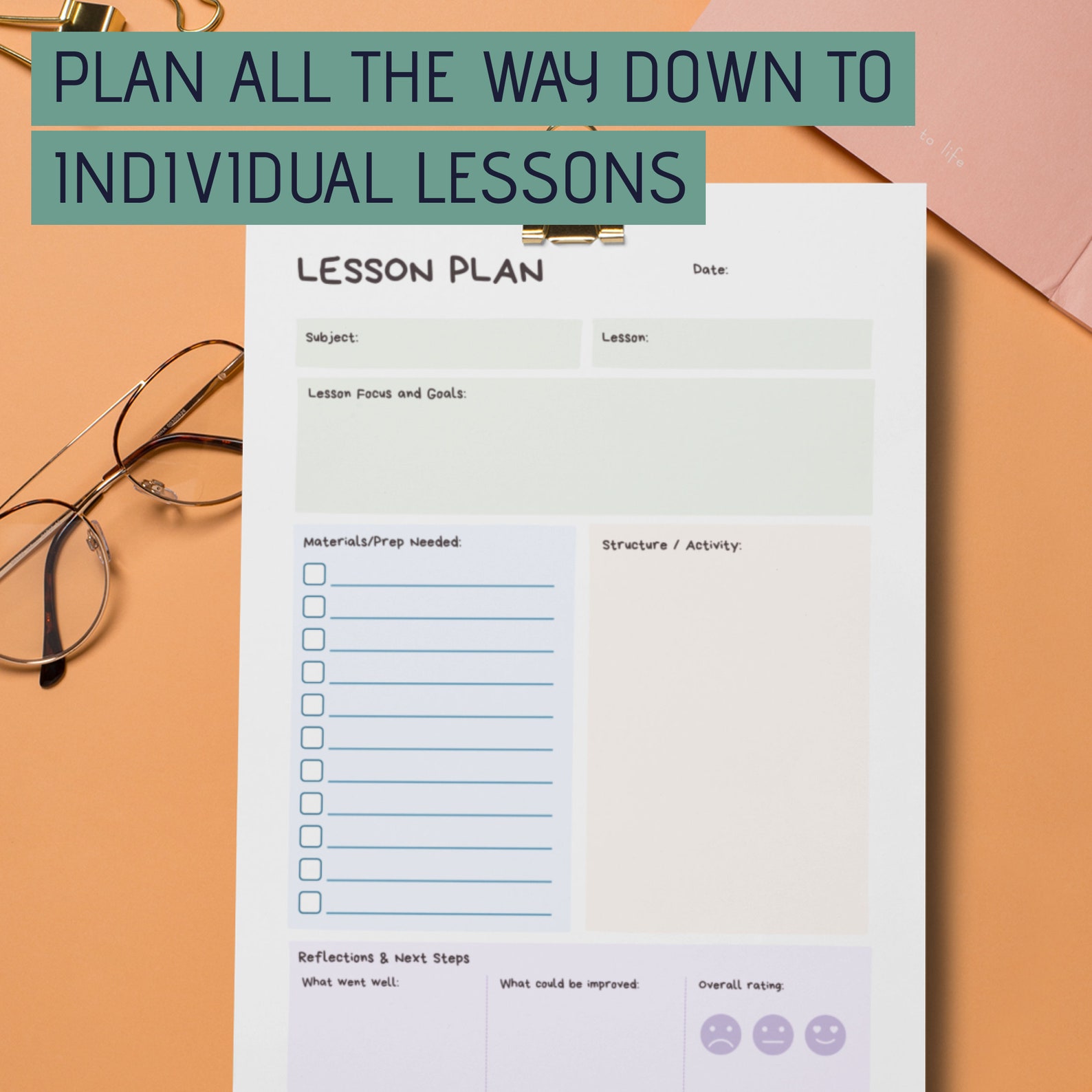 Monthly, Weekly & Daily Lesson Plan Template Set - Digital and Physical ...