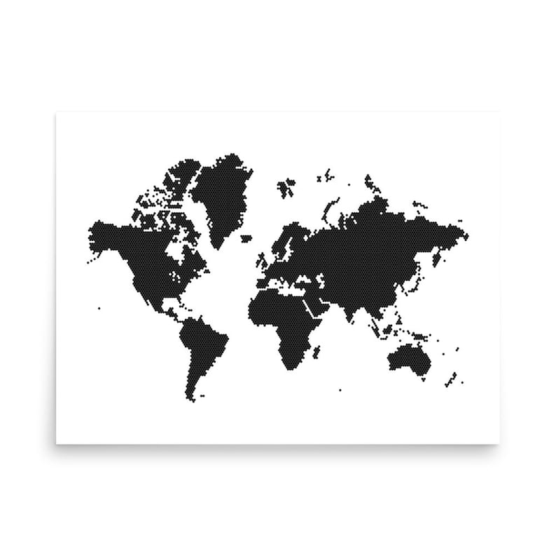 Modern World Map, World Wall Art, Wall Decor, Matte Poster Active - Etsy