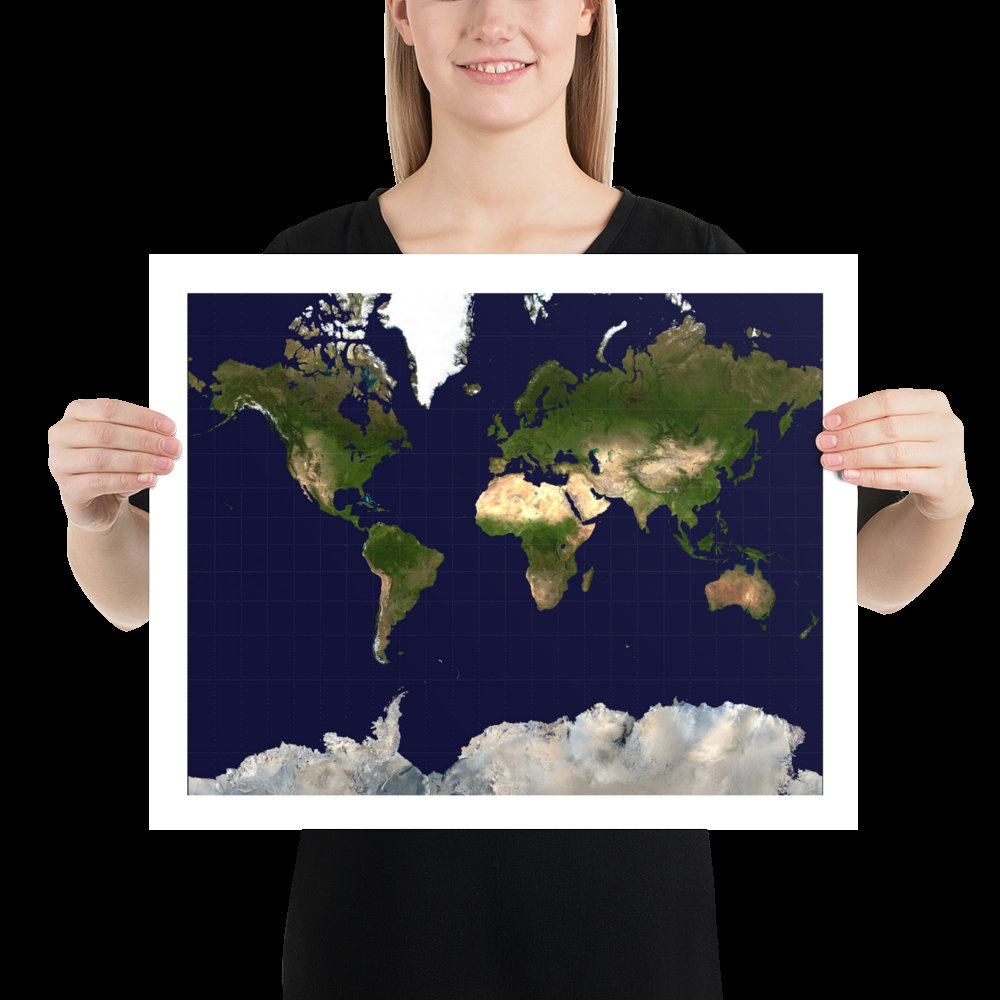 Modern World Map, Realistic World Wall Art, Wall Decor, Matte Poster - Etsy