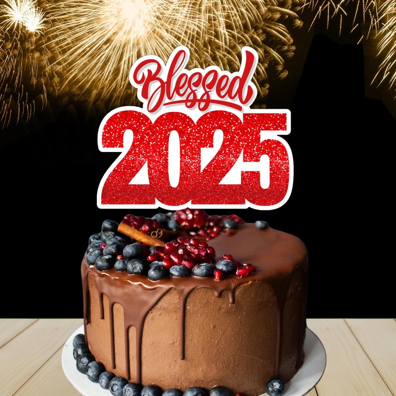 New Year 2025 Cake Topper - Etsy