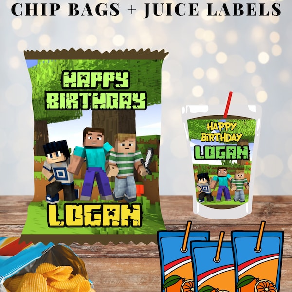 Minecrafter Chip Bags - Etsy