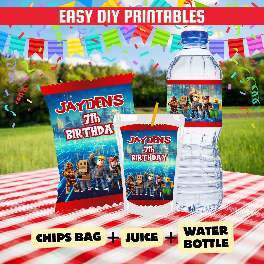 Roblox Chips Bag, Roblox Juice Labels, Roblox Water Bottle Labels, Free ...