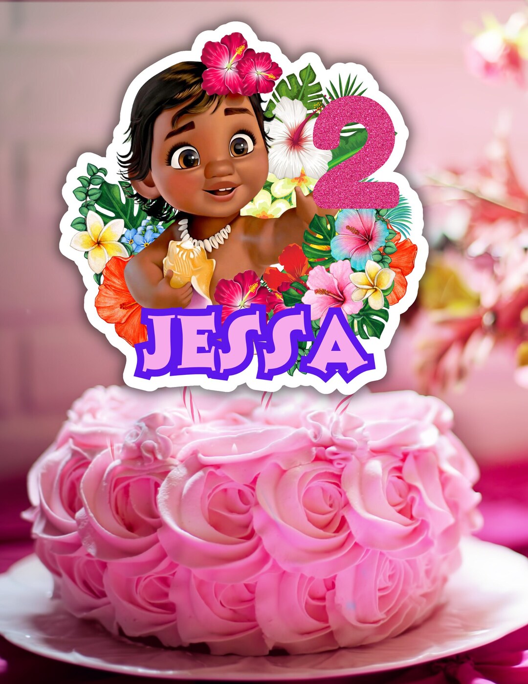 Moana Baby Cake Topper, Moana Topper, Free Customize, Printable Cake ...