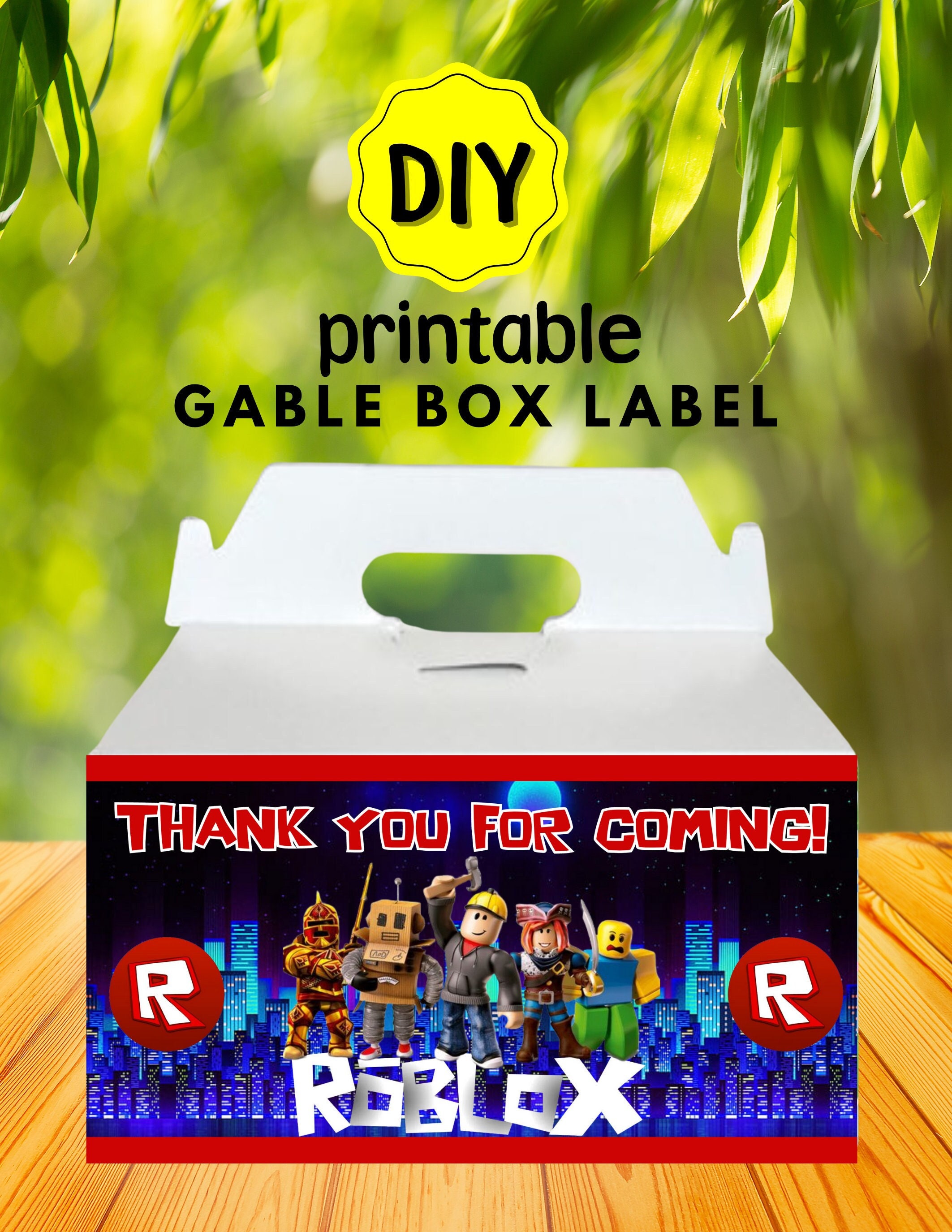 Roblox Gable Box Labels, Free Customize, Printable Stickers, Instant ...