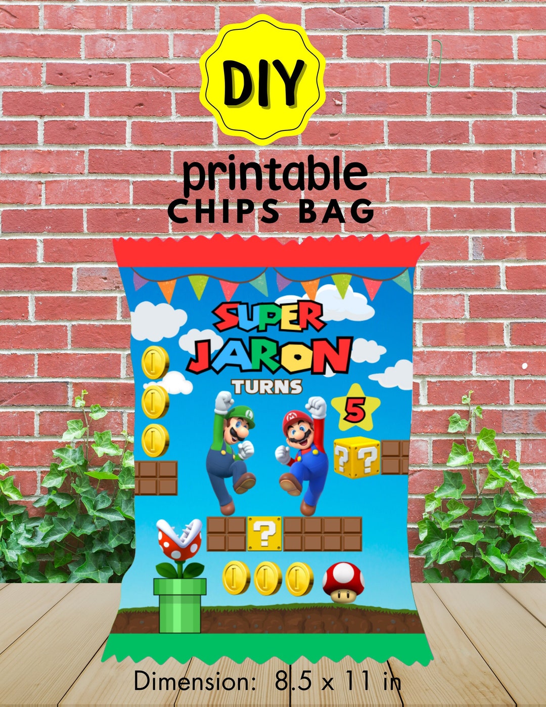 Chips Bag Template, Free Customize, Printable File, Digital Download ...