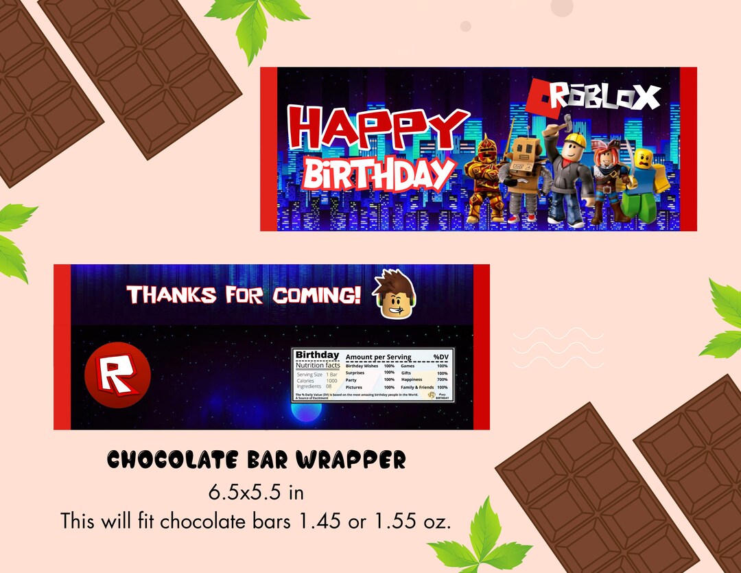 Chocolate Wrappers, Free Customize, Printable File, Digital Download ...