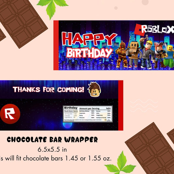 Roblox Girl Chocolate Wrapper Printable, Roblox Girl Chocolate Bar Wrappers, Roblox Candy Bar ...