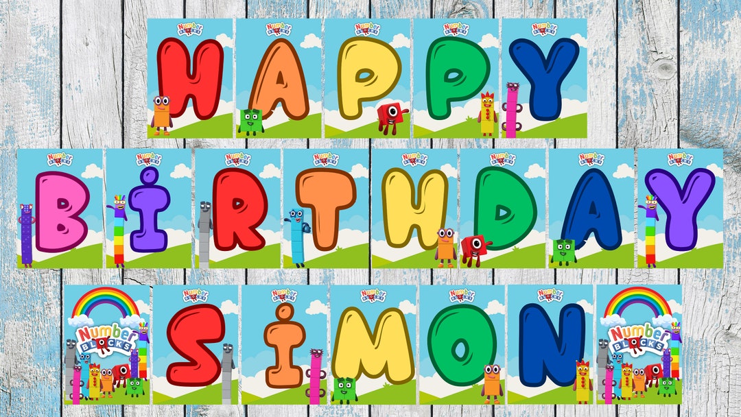 Numberblocks Birthday Banner Number Blocks Banner Doll - Etsy UK
