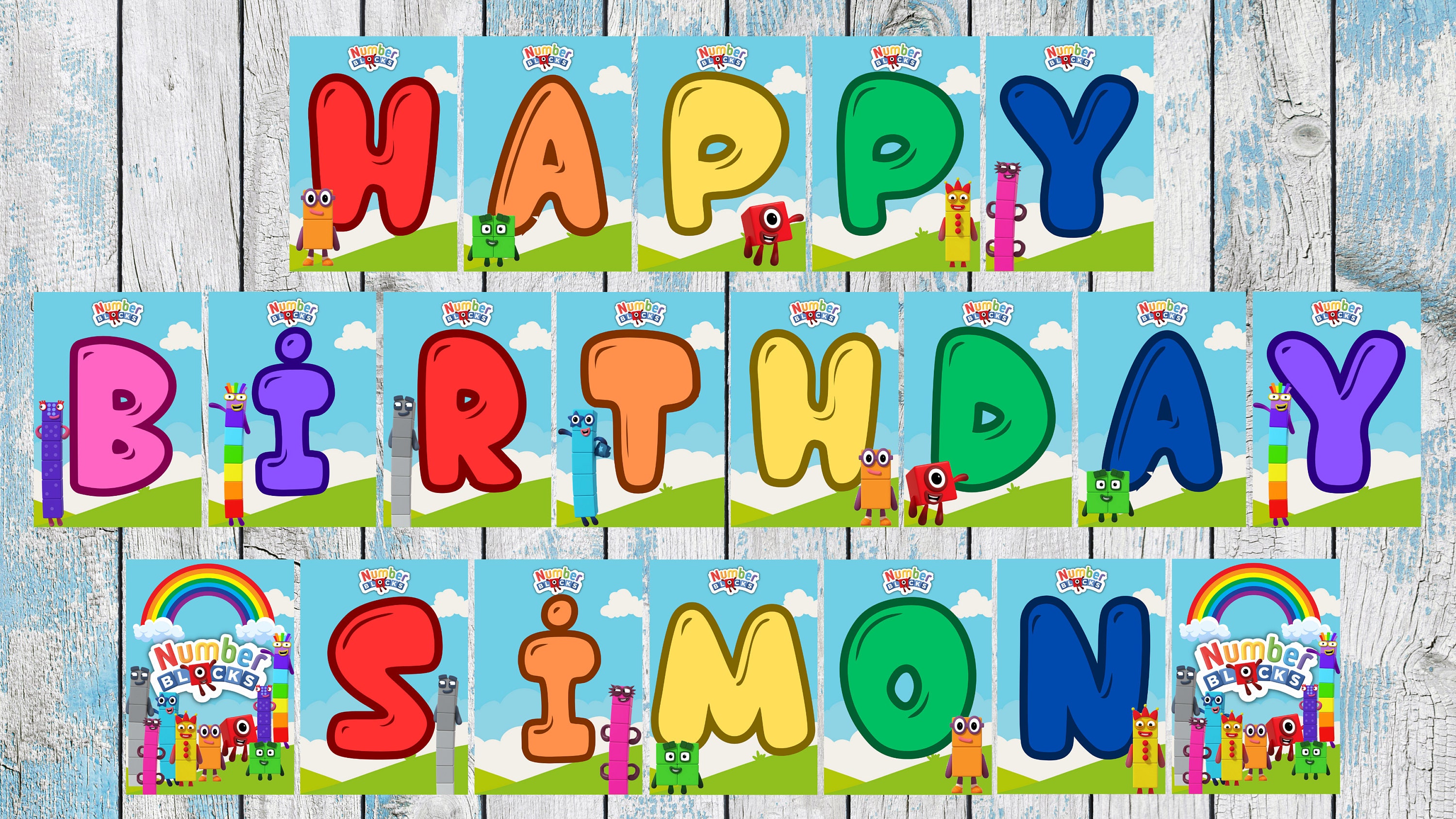 Numberblocks Birthday Banner Number Blocks Banner Doll - Etsy Australia