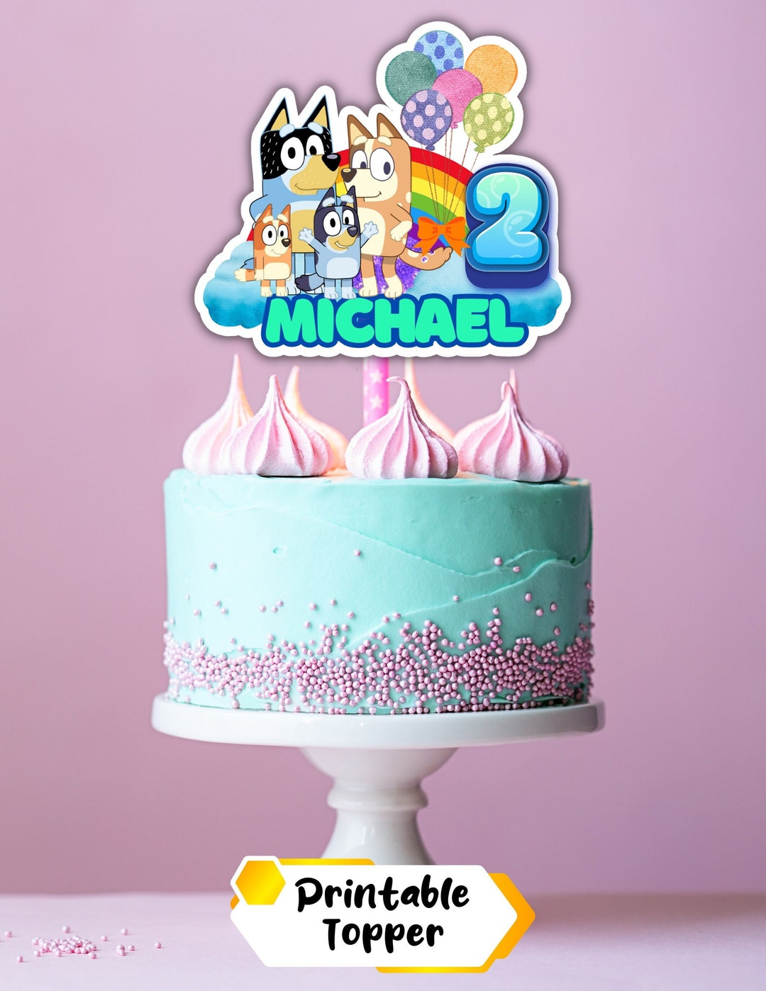 Bluey Cake Topper Blue Bluey Bluey for Boy Cake Topper Free - Etsy