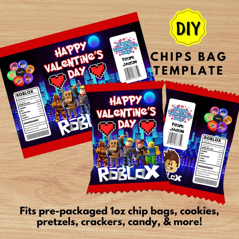 Roblox Valentine's Chips Bag Template, Free Customize, Printable File ...