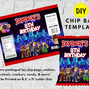 Roblox Chips Bag Template, Free Customize, Printable File, Digital ...