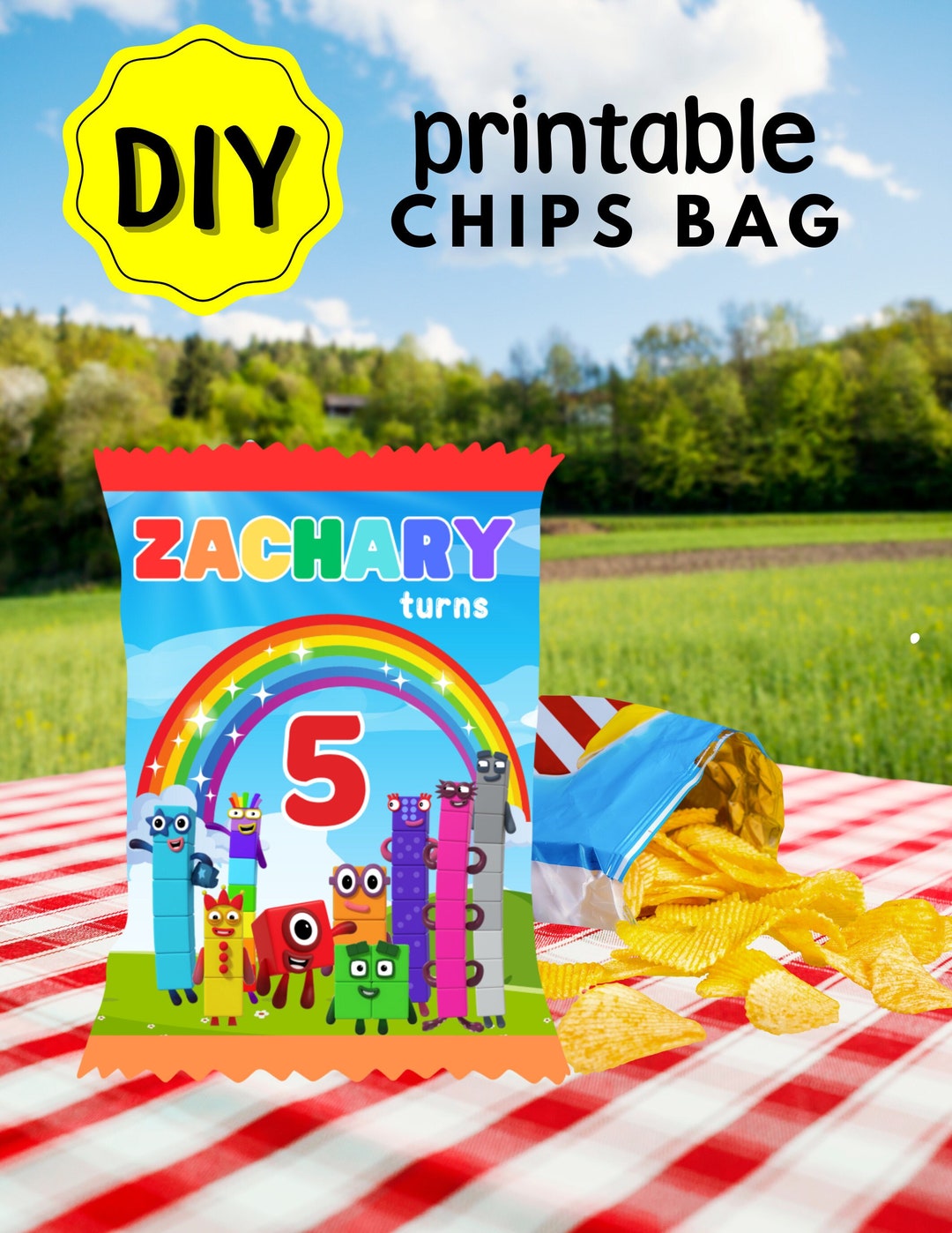 Chips Bag Template, Free Customize, Printable File, Digital Download ...